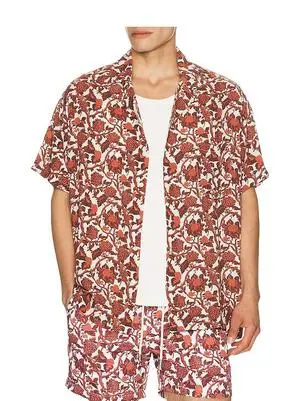 ARRELS BARCELONA Kabak X Lazaro Rosa-violan Camp Collar Shirt In Eco In . Also - Red