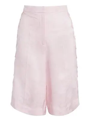 Sandro Floral Jacquard Trimmed Bermuda Shorts - Pink