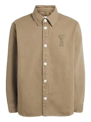 Ami Cotton De Coeur Overshirt - Beige