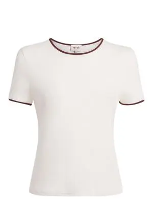 ME+EM Organic Cotton Slim Ringer T-shirt - White