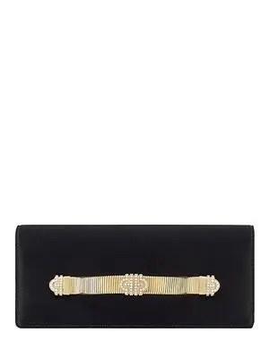 BVLGARI Tubogas Satin Evening Clutch - Black