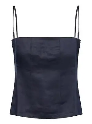 Jenni Kayne Spaghetti Strap Linen-blend Top - Navy
