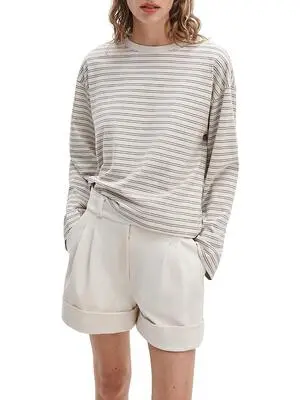 Rag & Bone Kelly Stripe Boxy Jersey Tee - Copper Multi