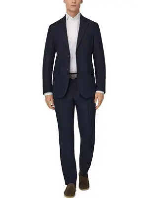 Boggi Milano Regular Fit Pure Linen Suit - Navy Blue