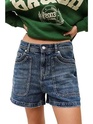 Ba&sh Zevy Denim Shorts - Blue Jeans