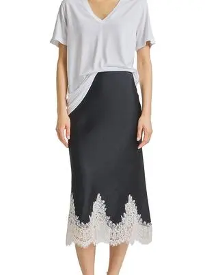 SAINT ART Talia Lace Trim Skirt - Black