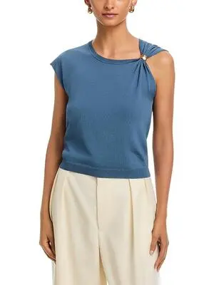 Altuzarra Rinaldi Top With Gold Hardware - Ash Blue