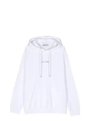 LANVIN Embroidered Cotton Hoodie - White/black