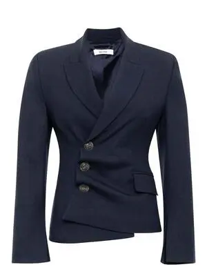 SÉLONE Maren Asymmetric Tailored Blazer - Blue