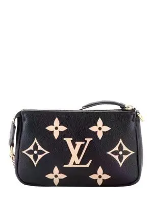 LOUIS VUITTON Pochette Accessoires Bicolor Monogram Empreinte Giant Mini Clutch Bag - Black