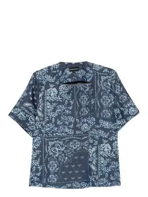Emporio Armani Printed Cotton T-shirt - Blu