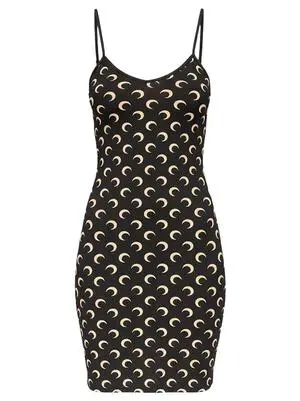 MARINE SERRE Moon Mini Dress - Nero