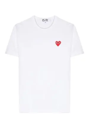 COMME DES GARÇONS Comme Des Garcons PLAY Cotton T-Shirt With Heart Patch