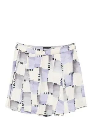 Emporio Armani Abstract Print Pleated Skirt - Multicolor