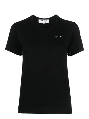 Comme Des Garçons Cotton T-shirt With Heart Logo - Black