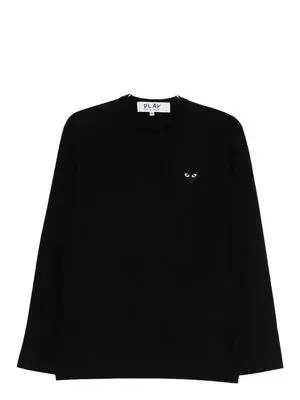 COMME DES GARÇONS Comme Des Garçons Long Sleeve Cotton T-Shirt With Heart Patch