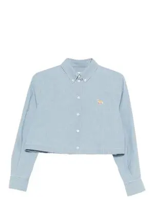 Maison Kitsuné Baby Fox Cropped Shirt - Azzurro