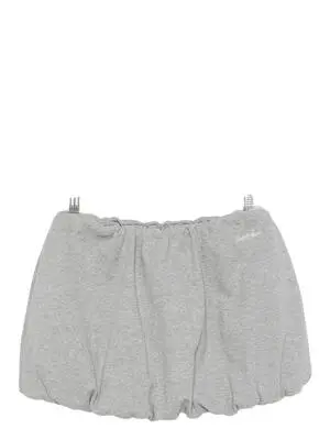 DUNST Dunst Cotton Mini Skirt With Gathered Detailing Grigio