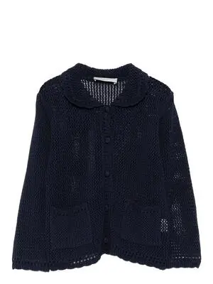 DUNST Linen And Cotton Blend Cardigan - Blu
