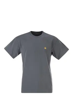 Carhartt Work In Progress Carhartt Wip Logo Cotton Polo Shirt Blu