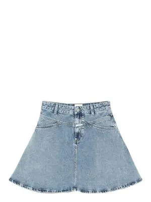 Closed Volant Mini Skirt - Blu