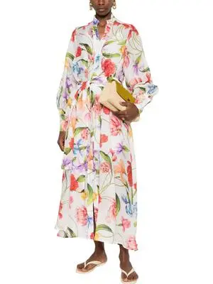 LAVI Printed Long Dress - White