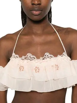 Ermanno Scervino Embroidered Lace Trim Blouse - Rosa