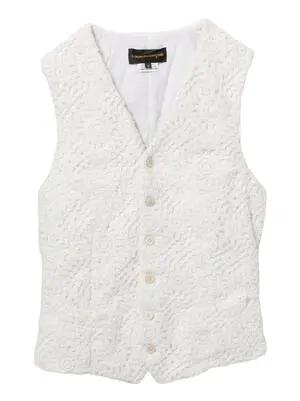 Comme Des Garçons Comme Des Garcons Floral Embroidered Lace Vest Bianco