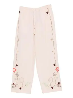 FORTE_FORTE Embroidered Cotton Trousers - Cipria