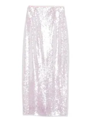 FORTE_FORTE Sequined Full Length Skirt - Argento