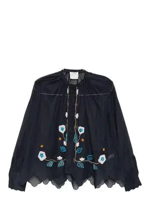 FORTE_FORTE Forte Forte Embroidered Cotton Shirt Blu