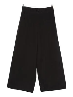 Soh Linen Blend Wide Leg Trousers - Nero