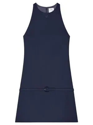 COURREGES A-line Mini Dress With Belted Waist - Blu