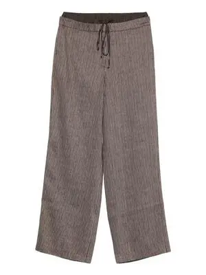ALYSI Striped Drawstring Waist Trousers - Marrone