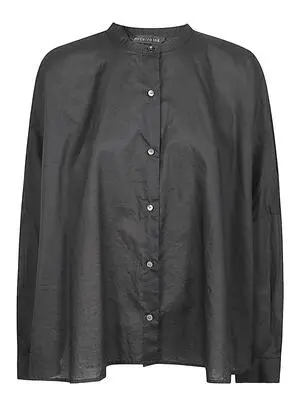 MIZUIRO Embroidered Cotton Shirt - Nero