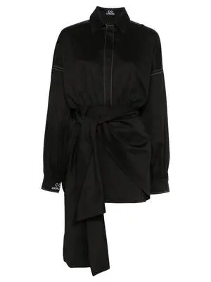 CATALINA Black Tie Belt Shirt Dress - Nero