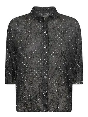 MIZUIRO Ind. Polka Dot Washer Finish Shirt - Nero