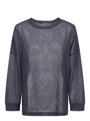 MIZUIRO Mizuiroind Crewneck Sweater With Asymmetrical Hem - Blu