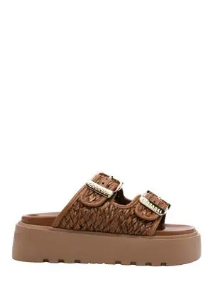 Casadei Woven Strap Platform Sandals - Marrone