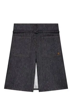 COURREGES Belted Waist Denim Culottes - Blu