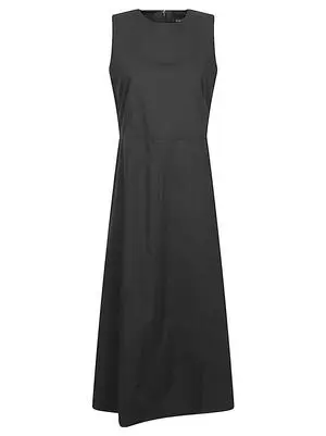 MIZUIRO Cotton Long Flared Dress - Nero