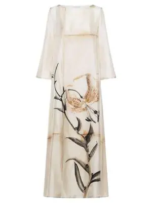 PIERRE-LOUIS MASCIA Pierre Louis Mascia Printed Silk Kaftan Dress
