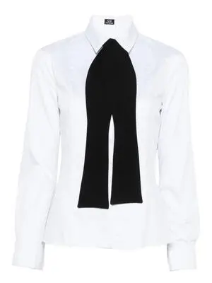 CATALINA White Classic Collar Shirt With Concealed Front Fastening - Bianco