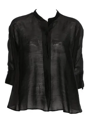 TRAME AUREE Long Sleeve Blouse - Black