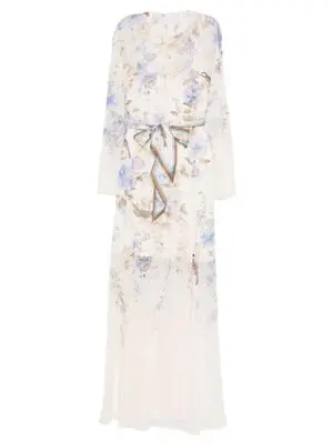 Zimmermann Luna Printed Long Dress - Azzurro