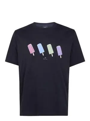 Paul Smith Graphic Print Cotton T-shirt - Nero