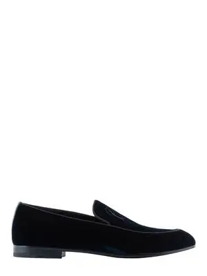 GIORGIO ARMANI Giorgio Armani Embroidered Velvet Loafers