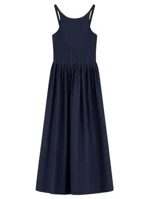 Emporio Armani Cotton A-line Maxi Dress - Blu