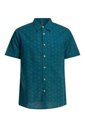 MONTBELL Cotton Bamboo Blend Printed Shirt - Blue