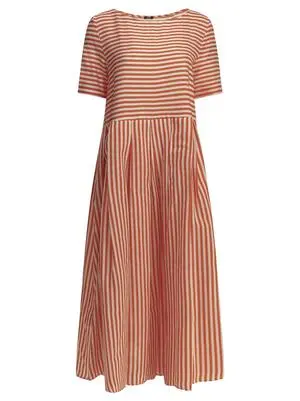 Apuntob Striped Midi Dress - Red